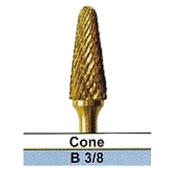 BesQual B-3/8 Cone Lathe Carbide Bur 1/4" Shank, Titanium Nitrite ...