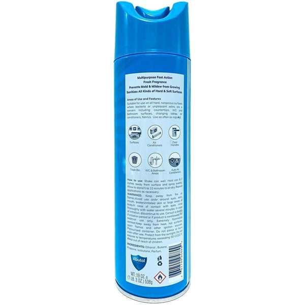 Abutol Antibacterial, 75% Ethanol Disinfectant Spray, Linen and Lilac ...