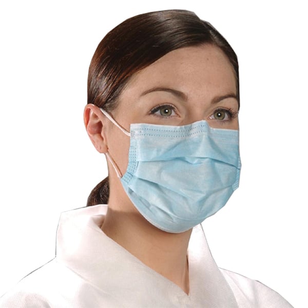 Alpha Air Ear-Loop Face Mask - Blue, 50/Box. 7" | Net32