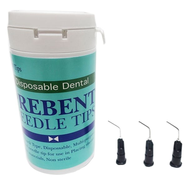 BioDent Pre-Bent Needle Applicator Tips, 100/Pk, Black, 20 G x 1", Luer ...