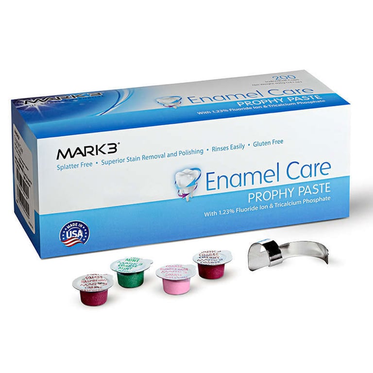 MARK3 Enamel Care Coarse Grit Prophy Paste, Assorted w/TCP, 200 Unit ...