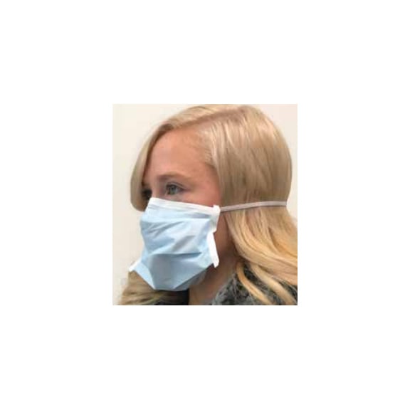 Shield Blue Face Mask with Retention Head Band, Single Box, 50/Bx ...