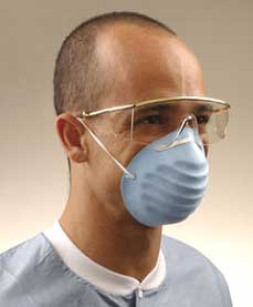 Crosstex Blue Surgical Molded Cone Utility Masks with Elastic Headband ...