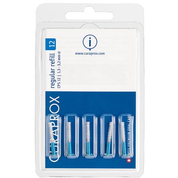 Curaprox Regular CPS 12 Interdental Brush Tips 1.3 mm Blue 5/Pk Refill ...