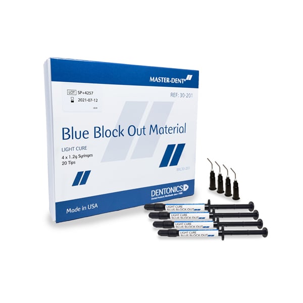 Master-Dent Light-Cure Blue Block-Out Material syringe pack, 4 - 1.2 ...