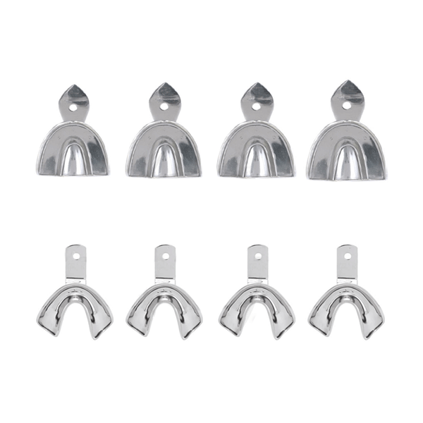 Rim-Lock Edentulous Solid Metal Impression Trays, Assorted, 8/Pk | Net32