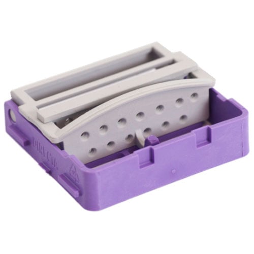 PractiPal Compact Bur Stand, Lilac. Holds 2 long burs, 5 RA and 8 FG ...