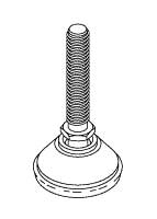 Leveling Foot, M10 threaded stud; 40mm dia. Pad, For Tuttnauer Models ...