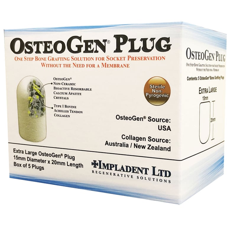 OsteoGen 15mm x 20mm Extra Large Bone Grafting Plug, 5/Box | Net32