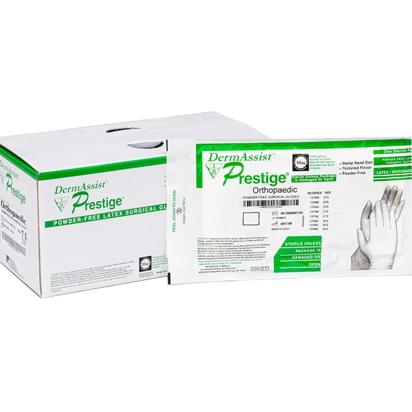 DermAssist Orthopaedic Latex Orthopaedic Surgical gloves: size 6 ...