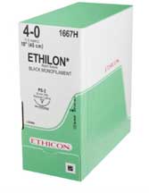 Ethicon Ethilon 3/0, 18" Black Monofilament Non-Absorbable Suture | Net32