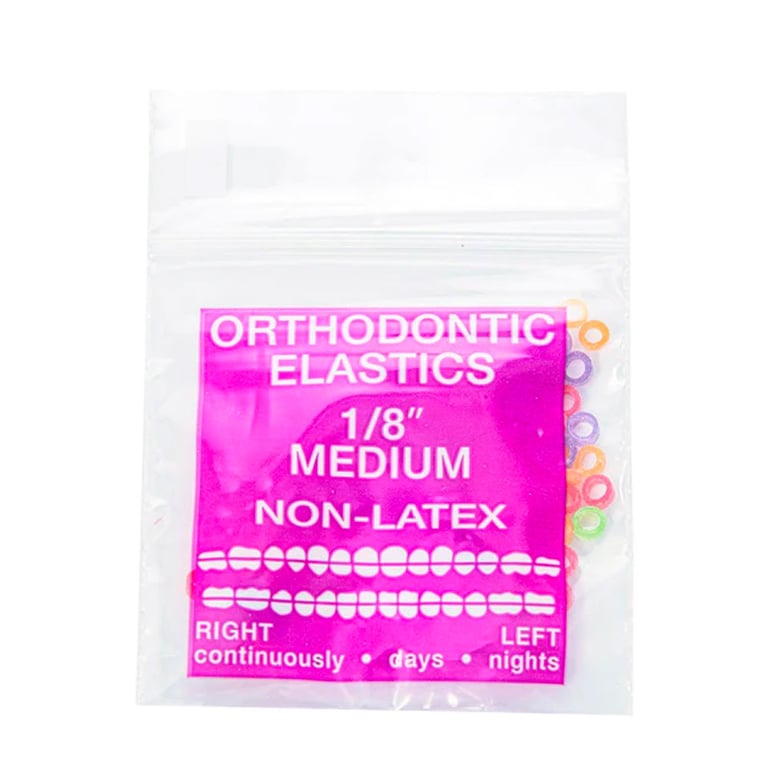 JMU Orthodontic Intra Oral Elastic, Medium 1/8", Assorted Neon, 100/Bag ...