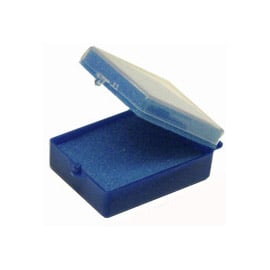 JSP 2" x 2" Crown Box Blue/Clear 500/Cs. With inserted gray foam | Net32