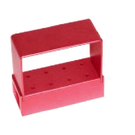 JSP HP Bur Block - Red. Holds up to 18 HP Burs, Autoclavable, 2.34mm (3 ...