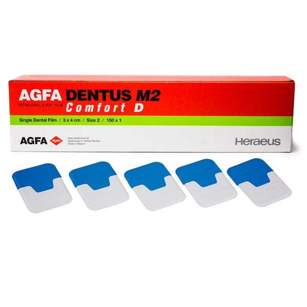 Agfa Dentus M2 Comfort - M2-D1, D speed, Periapical Size #2 X-Ray Film ...