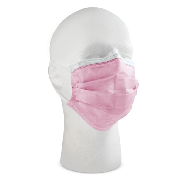 maxill Plus Earloop Style, Procedural Mask, Classic, Pink, 50/Bx | Net32