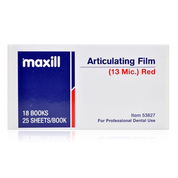 maxill Articulating Film, Red .001" (13 mic.), 25 Sheets per Book, 18 ...