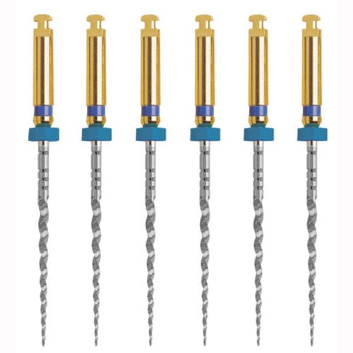 M-Taper Gold AF3 25mm NiTi Rotary Files, Blue, 6/Pk. Files can be Pre ...