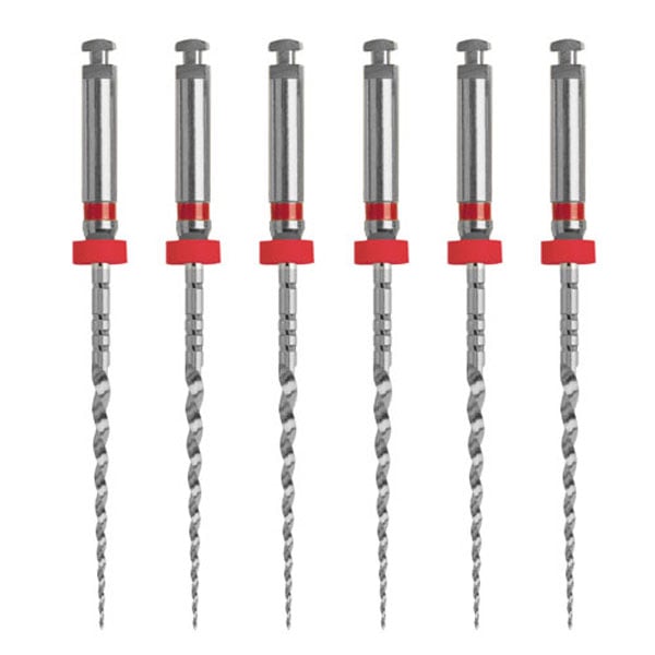 M Taper AF2 25mm NiTi Rotary Files, Red, 6/Pk. Files can be Pre-Bent ...