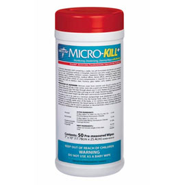 Micro-Kill+ Disinfectant Wipes 7" x 10", 1 Can of 50 Wipes ...