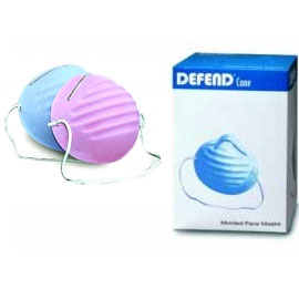Defend Pink Economy Cone Face Mask 50/Bx. Fiberglass-Free with Latex ...