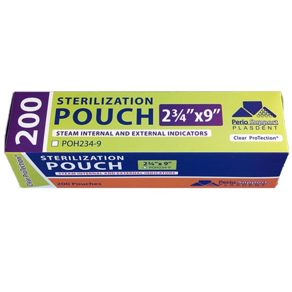 Perio Support 2.75" x 9" Sterilization Pouches with Built-In Dual ...