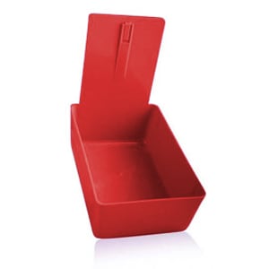 Plasdent Lab Pan - Red Plastic Pan with plastic center clip. 7 3/8" x 4 ...