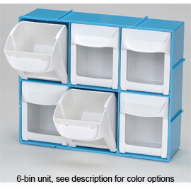 Quick Access Tilt Bin Storage System, 6 Bin, 11 13/16" W x 10" H x 4" D ...
