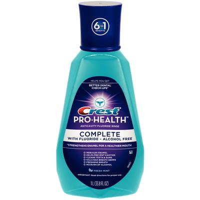 Crest Pro-Health Complete Mouthwash with fluoride, 1 liter bottles ...