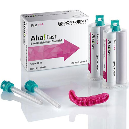 Aha! Bite Registration Material, FAST Pink 2 - 50 ml Cartridges & 12 ...