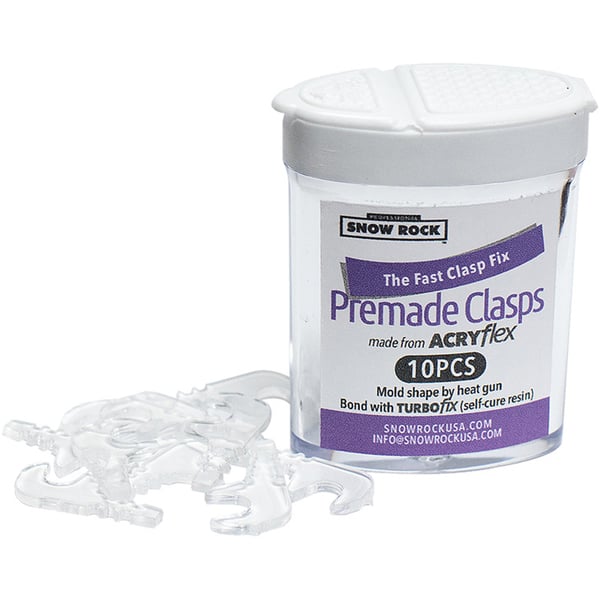 ACRYflex Premade Clasps, Clear, 10/Pk | Net32