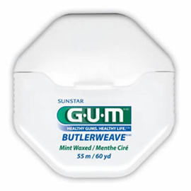 GUM ButlerWeave Waxed Mint Dental Floss 60 yd. 12/Bx. Unique woven ...