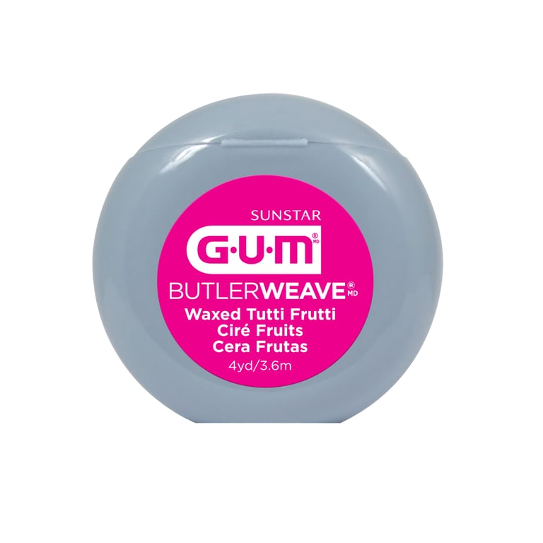 GUM ButlerWeave Waxed Tutti-Frutti Dental Floss 4 yd 144/Bx | Net32