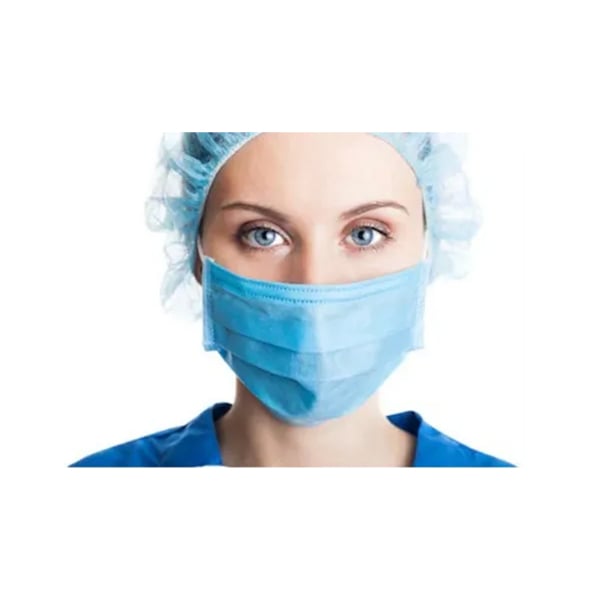 SureSeal Earloop Face Mask, Blue, 50/Box. Made In USA | Net32