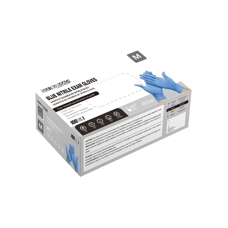 MaxSoft Nitrile Exam Gloves, Medium, Blue, 100/Bx | Net32