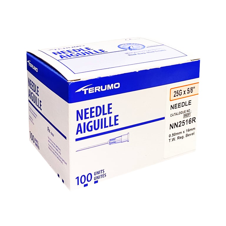 Terumo Standard Hypodermic Needle, 25G x 5/8", Thin Wall without Safety ...