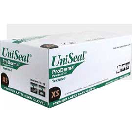 ProDerma Latex Exam Gloves: Medium, non-sterile, low-protein, powder ...