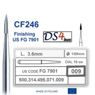 DS4 Burs FG #7901 Fluted Needle Trimming & Finishing Carbide Bur, Pack ...
