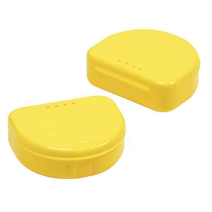 TOL YELLOW Retainer Boxes, 50/Pk. Plastic with Hinged Lid, 3"W x 1"H ...