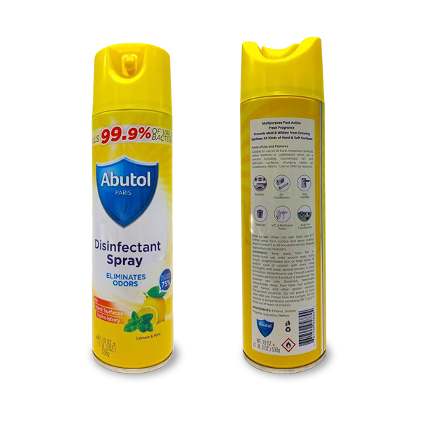 Abutol Antibacterial 75% Ethanol Disinfectant Spray Lemon Mint 19oz ...