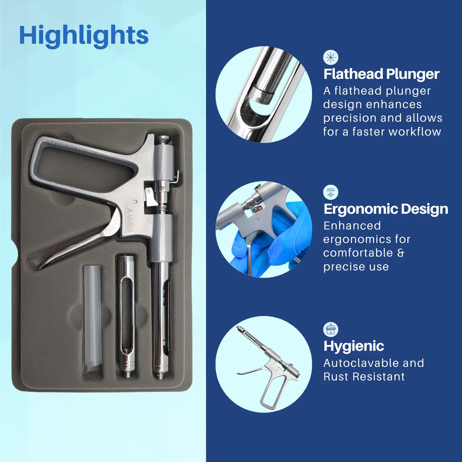 Artman Instruments Dental Intraligamental Anesthetic Power Syringe, 1.8 ...