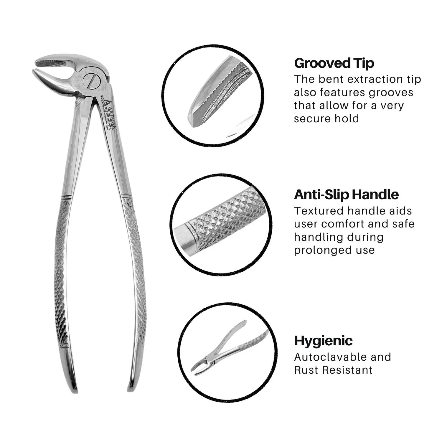 Artman Instruments #29 Extraction Forceps, Upper, Straight Serrated Tip ...