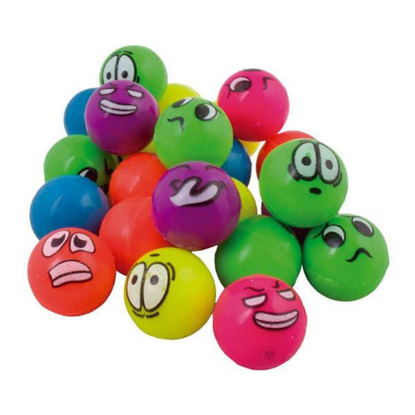 BADER Bouncing Ball With Funny Faces, Assorted Colors, 20/Pk | Net32