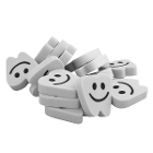 BADER Flat White Smiling Tooth Eraser, 20/Pk | Net32