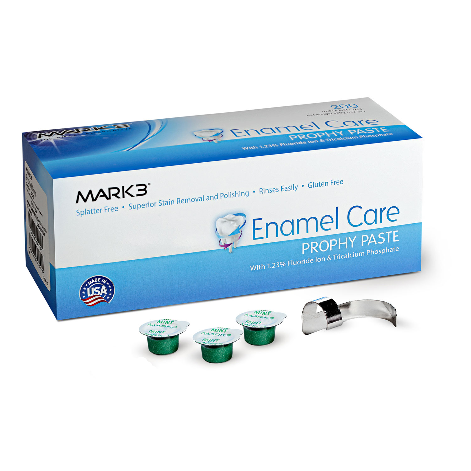 MARK3 Enamel Care Coarse Grit Prophy Paste, Mint w/TCP, 200 Unit Dose ...