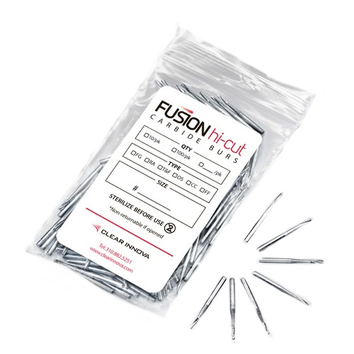 Fusion Hi-Cut FG #33 1/2 inverted cone Carbide Bur, clinic pack of 100 ...