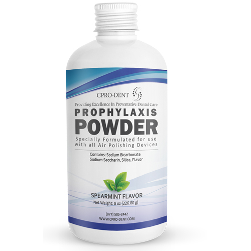 CPro-Dent Prophy Powder - 8 oz bottle. Spearmint Sodium Bicarbonate ...