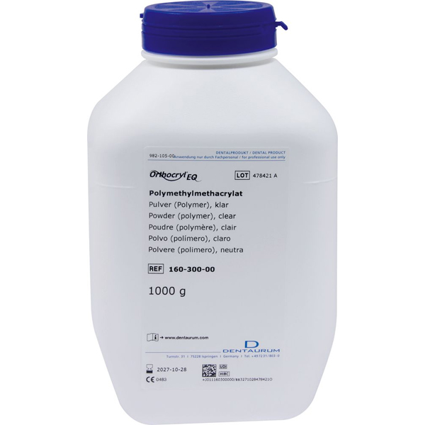 Orthocryl EQ Cold Curing Resin Powder, Clear, 1kg/Jar. | Net32