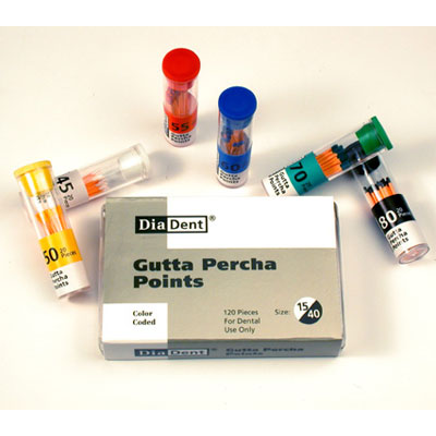 DiaDent ISO standardized #55 Hand Rolled Red Gutta Percha Points, box ...
