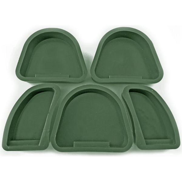Dunlin Dental Green Silicon Base Formers, Set of 5: 3 Full Arch, 2 ...